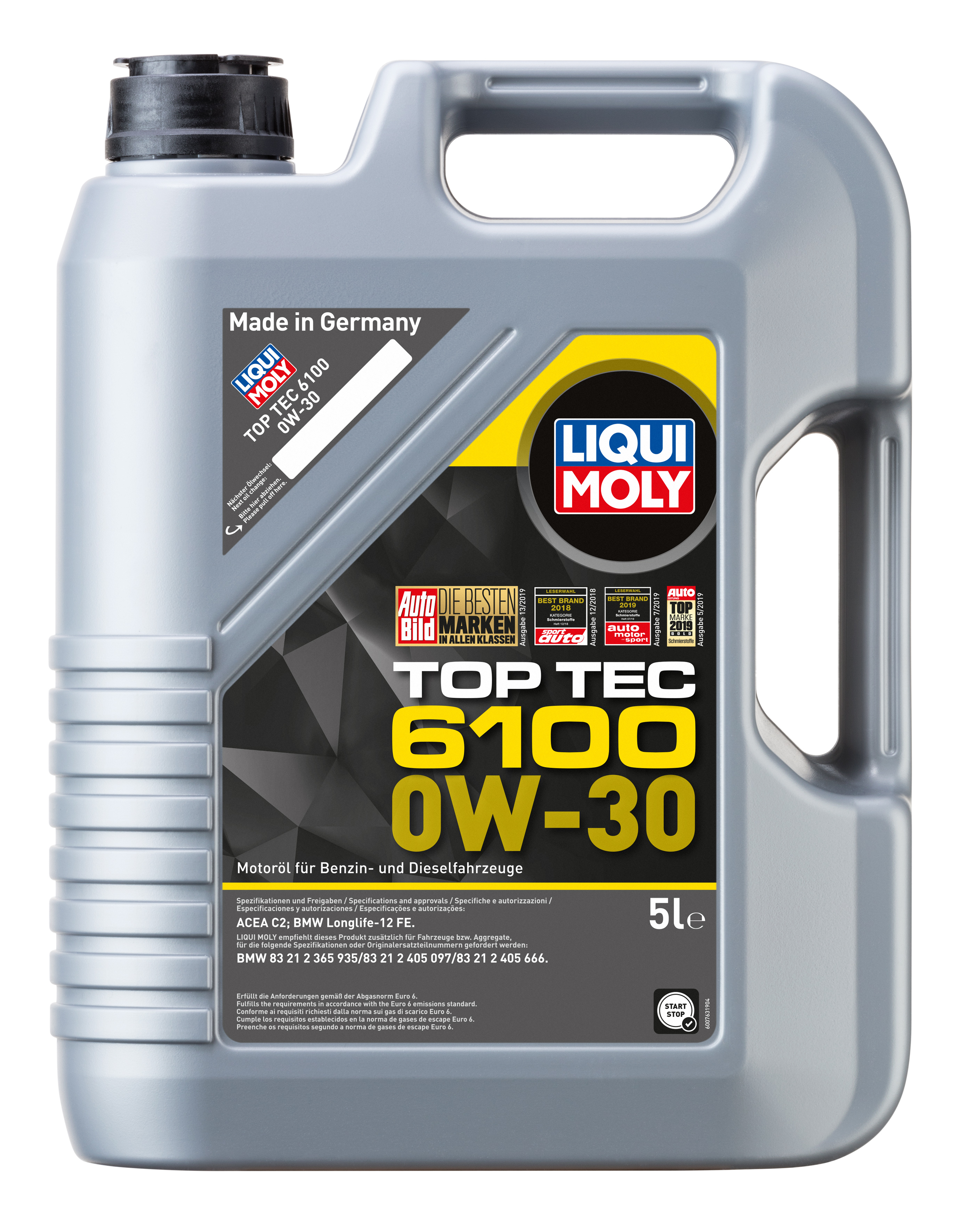20779 LiquiMoly НС-синтетическое моторное масло Top Tec 6100 0W-30 5л в ...